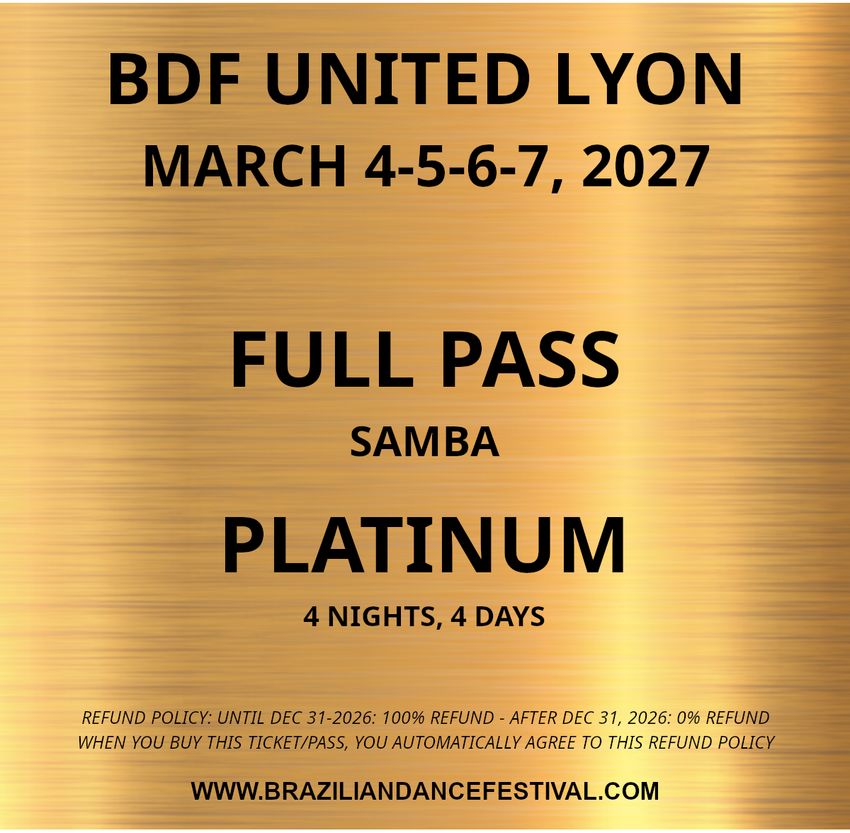 FULL PASS SAMBA INT/ADV PLATINUM 2027 – BDF UNITED (BRAZILIAN DANCE EVENTS)